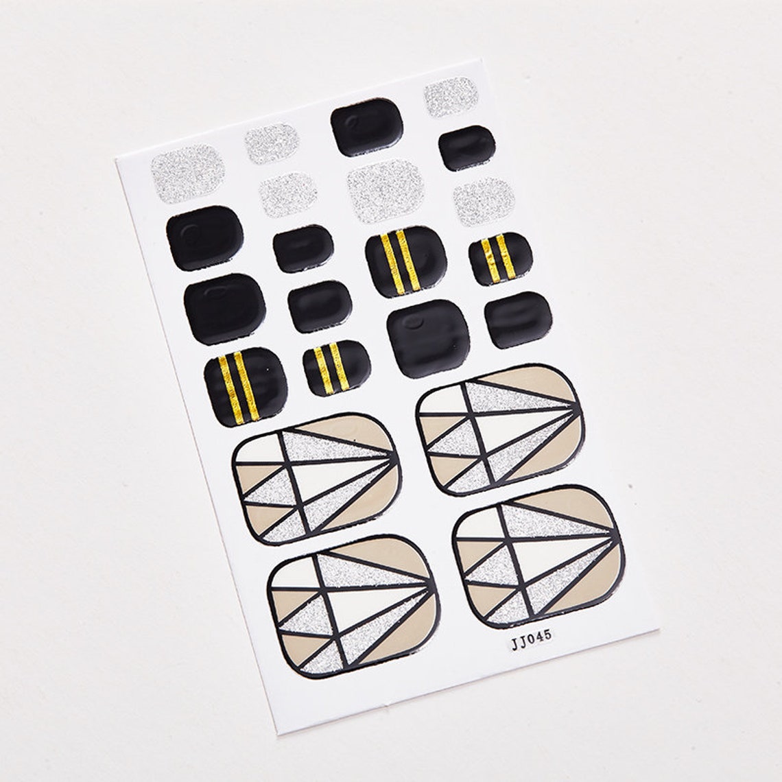 Geometric Multi-color Toe Nail Wraps Black Graphic Toe Nail - Etsy