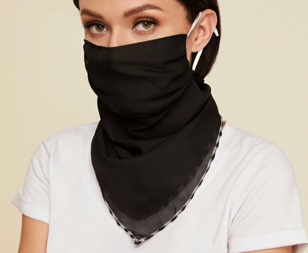 Scarf Mask Mask With Scarf Adult Face Mask With Scarf Face - Etsy