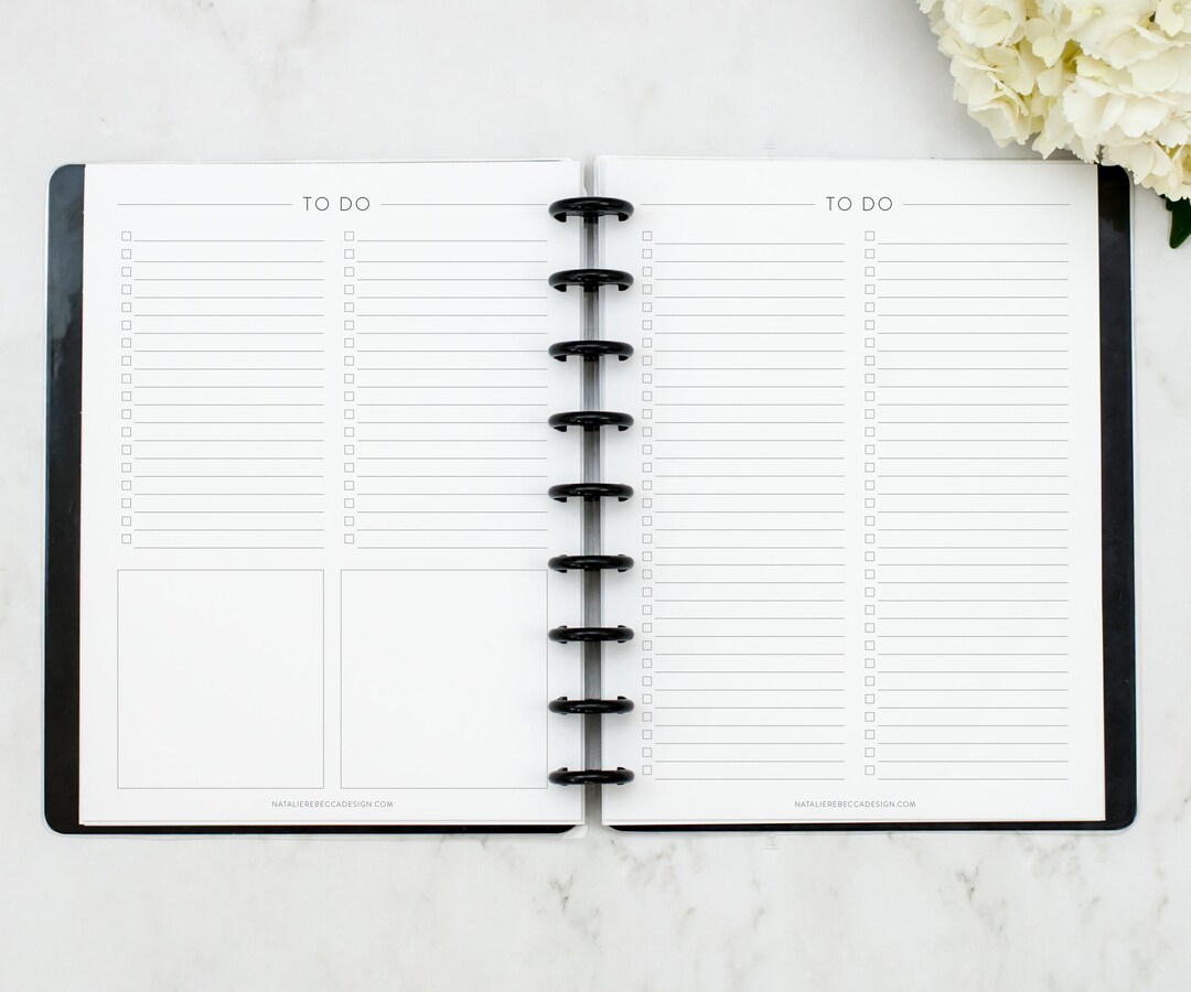 TO DO List for Discbound Planners, CLASSIC Font, Mini, Happy Planner ...