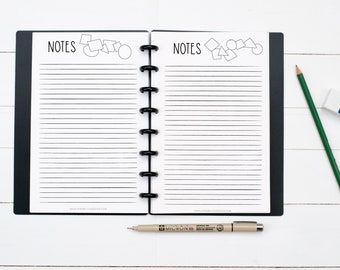 NOTES Inserts for Discbound Notebooks CLASSIC Font Mini | Etsy