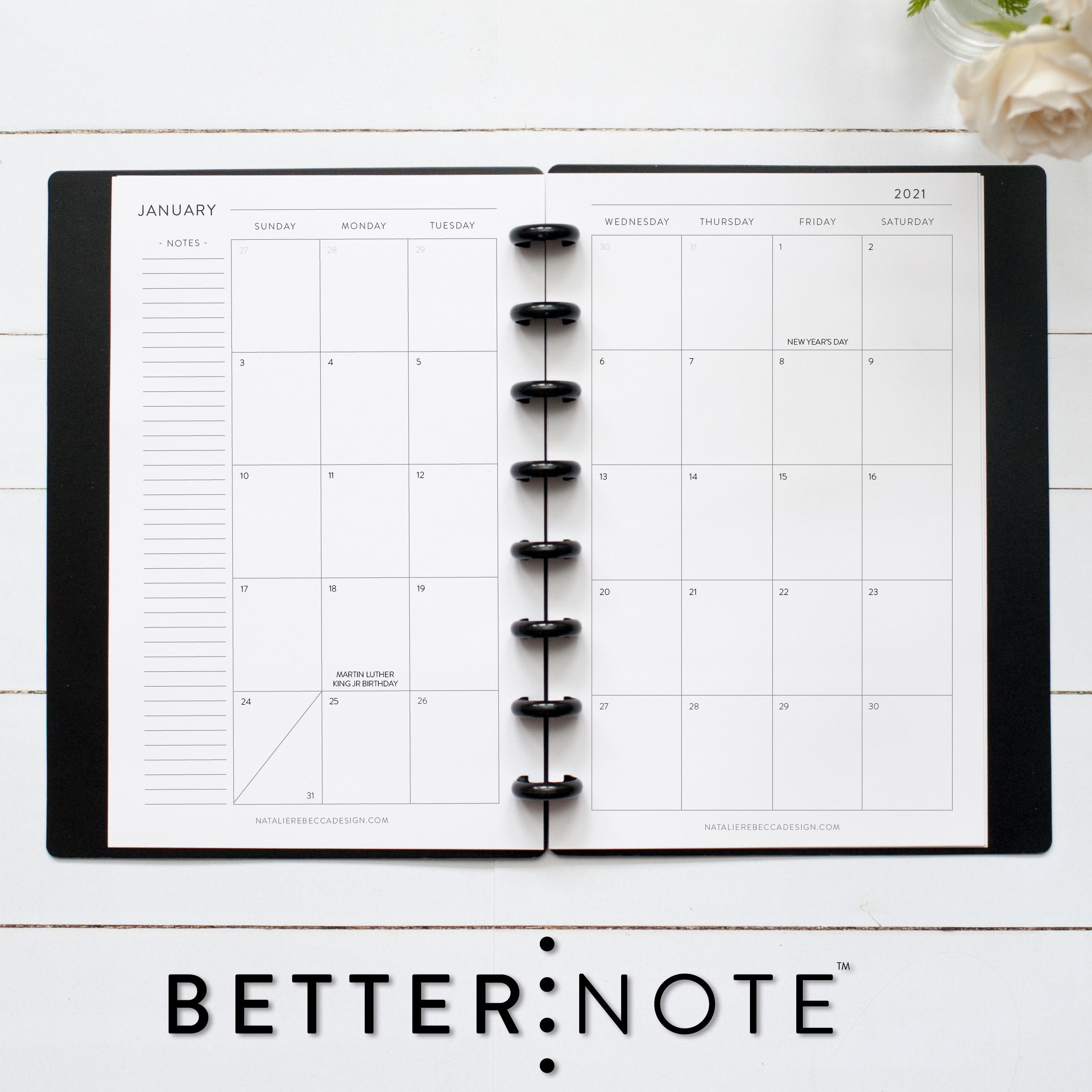 Weekly & Monthly VERTICAL LINED Calendar CLASSIC Font Disc - Etsy