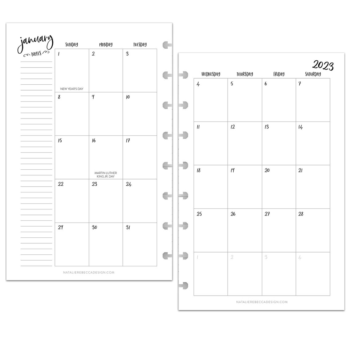 MONTHLY Calendar With DIVIDERS for Discbound Planners WHIMSY - Etsy