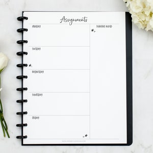 ASSIGNMENT TRACKER for Discbound Planners, WHIMSY Font, Mini, Happy ...