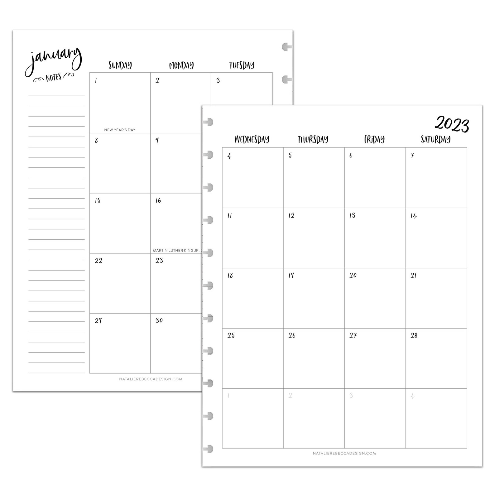MONTHLY Calendar With DIVIDERS for Discbound Planners WHIMSY - Etsy