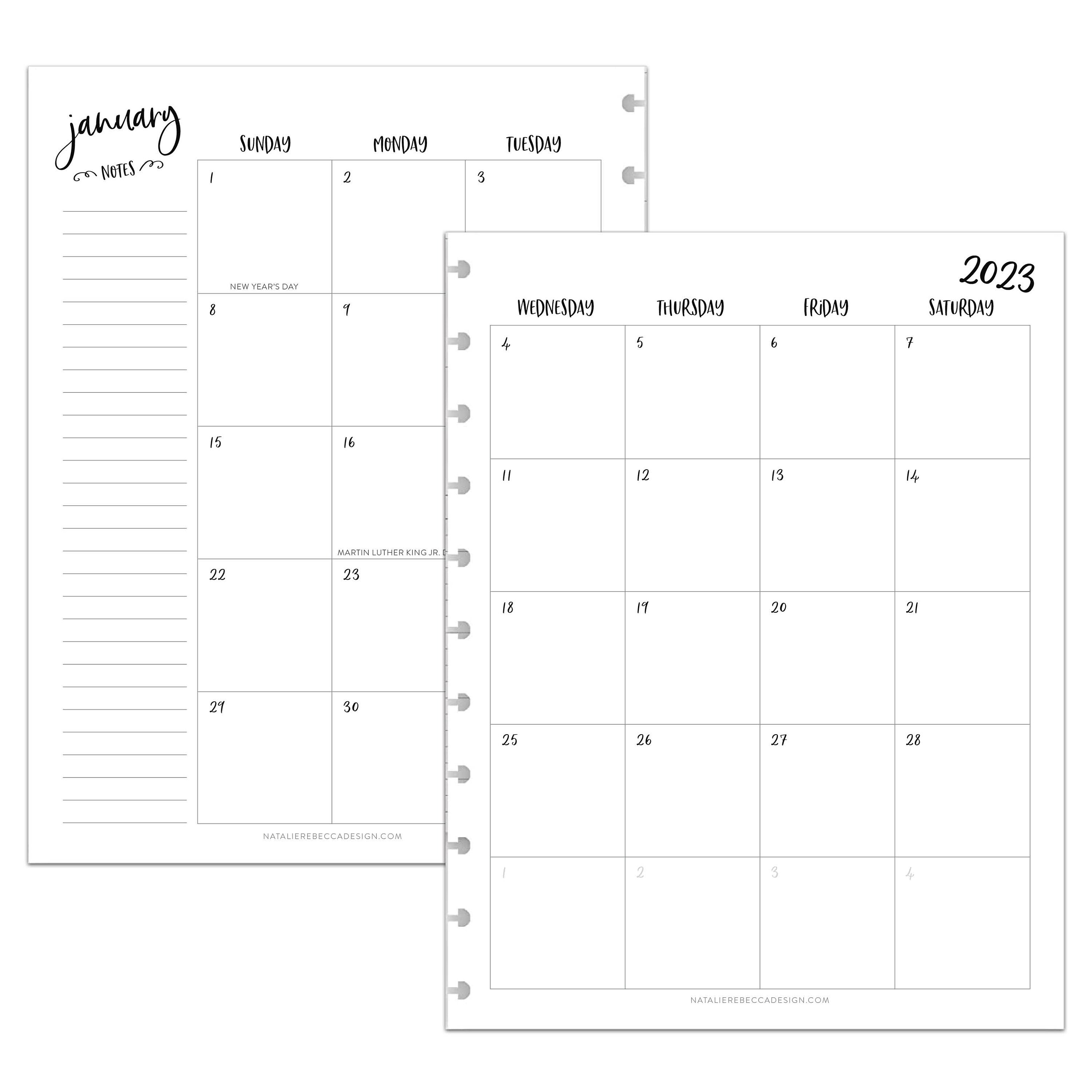 MONTHLY Calendar With DIVIDERS for Discbound Planners WHIMSY - Etsy