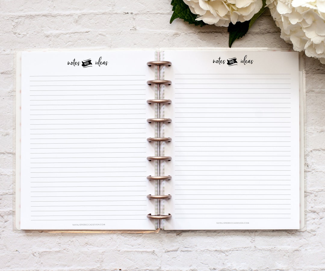 NOTES Inserts for Discbound Notebooks, WHIMSY Font, Mini, Happy Planner ...