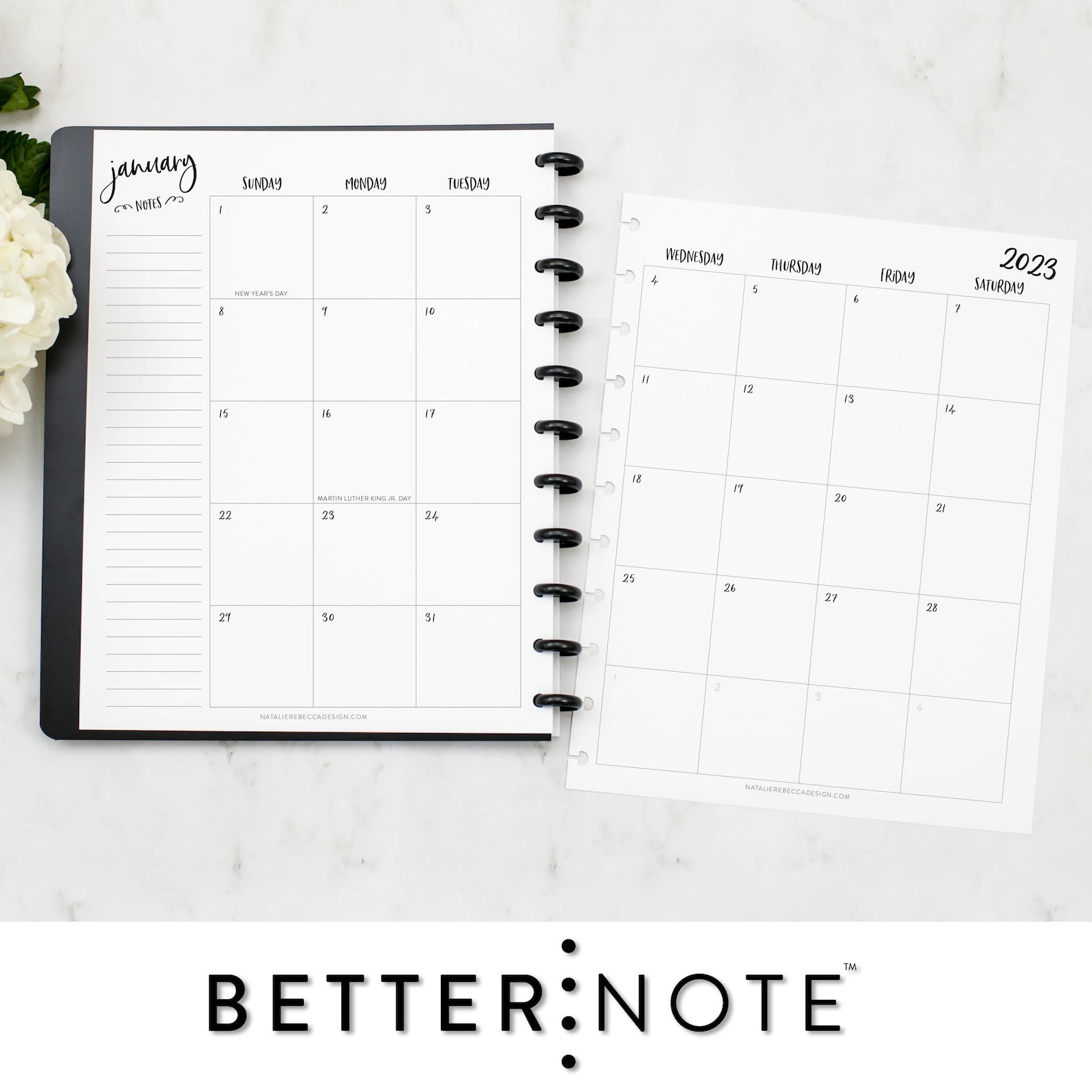 MONTHLY Calendar With DIVIDERS for Discbound Planners, WHIMSY Font ...