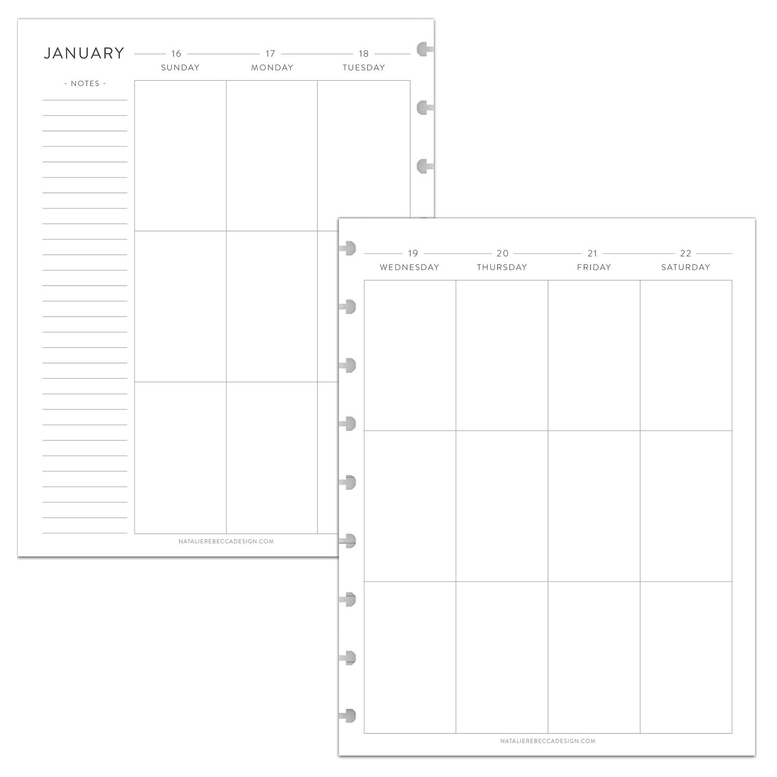 Weekly & Monthly VERTICAL Calendar With DIVIDERS CLASSIC - Etsy
