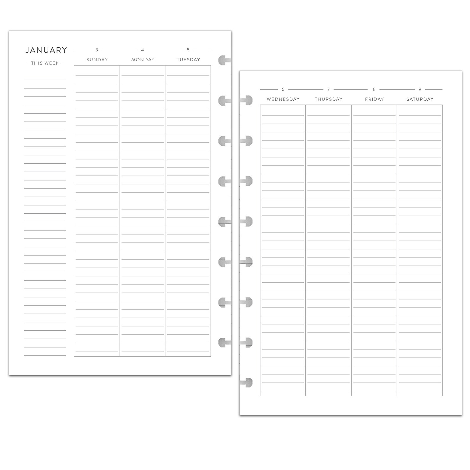 Weekly & Monthly VERTICAL LINED Calendar CLASSIC Font Disc - Etsy