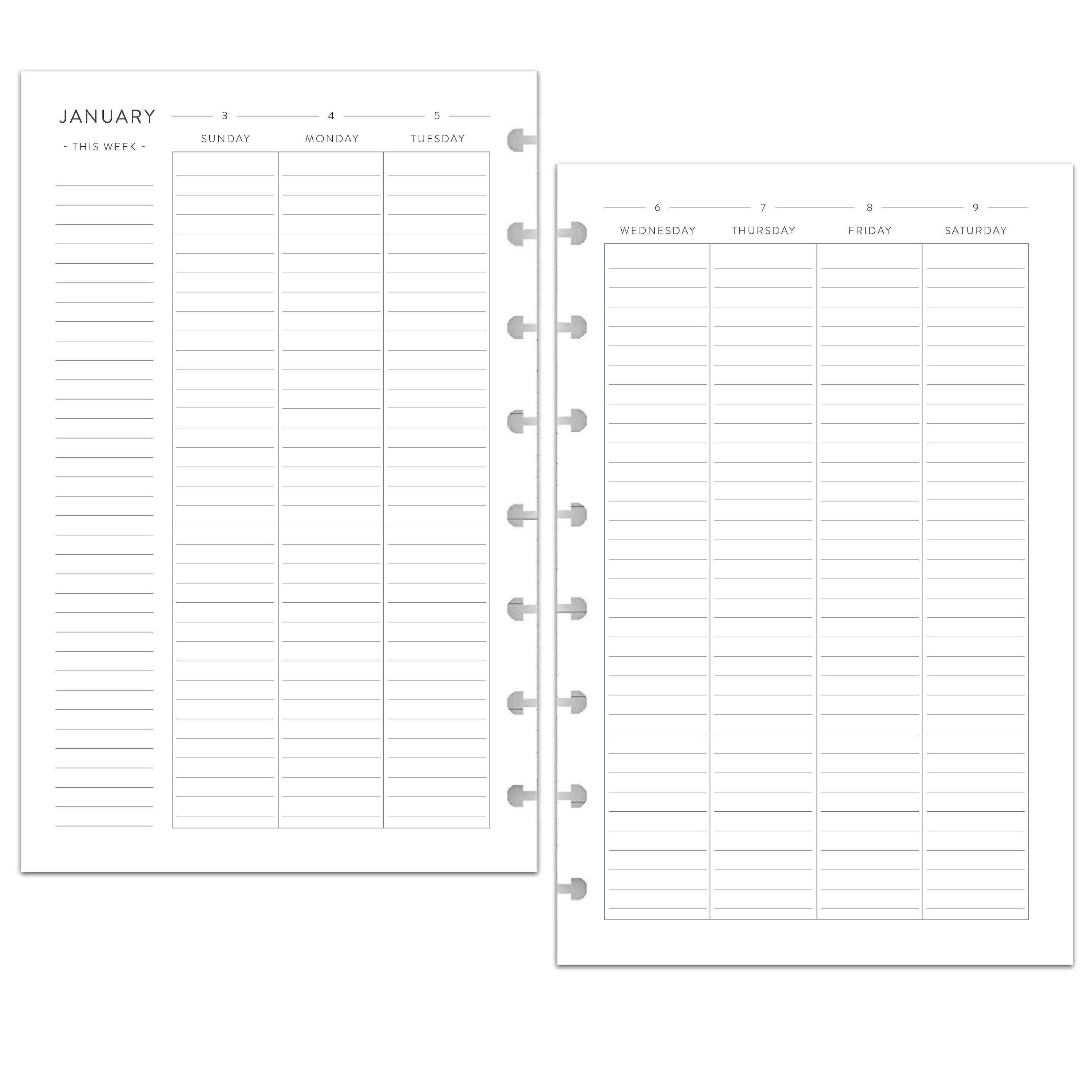 Weekly & Monthly VERTICAL LINED Calendar CLASSIC Font Disc - Etsy