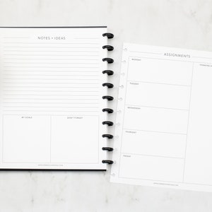 ASSIGNMENT TRACKER for Discbound Planners, CLASSIC Font, Mini, Happy ...