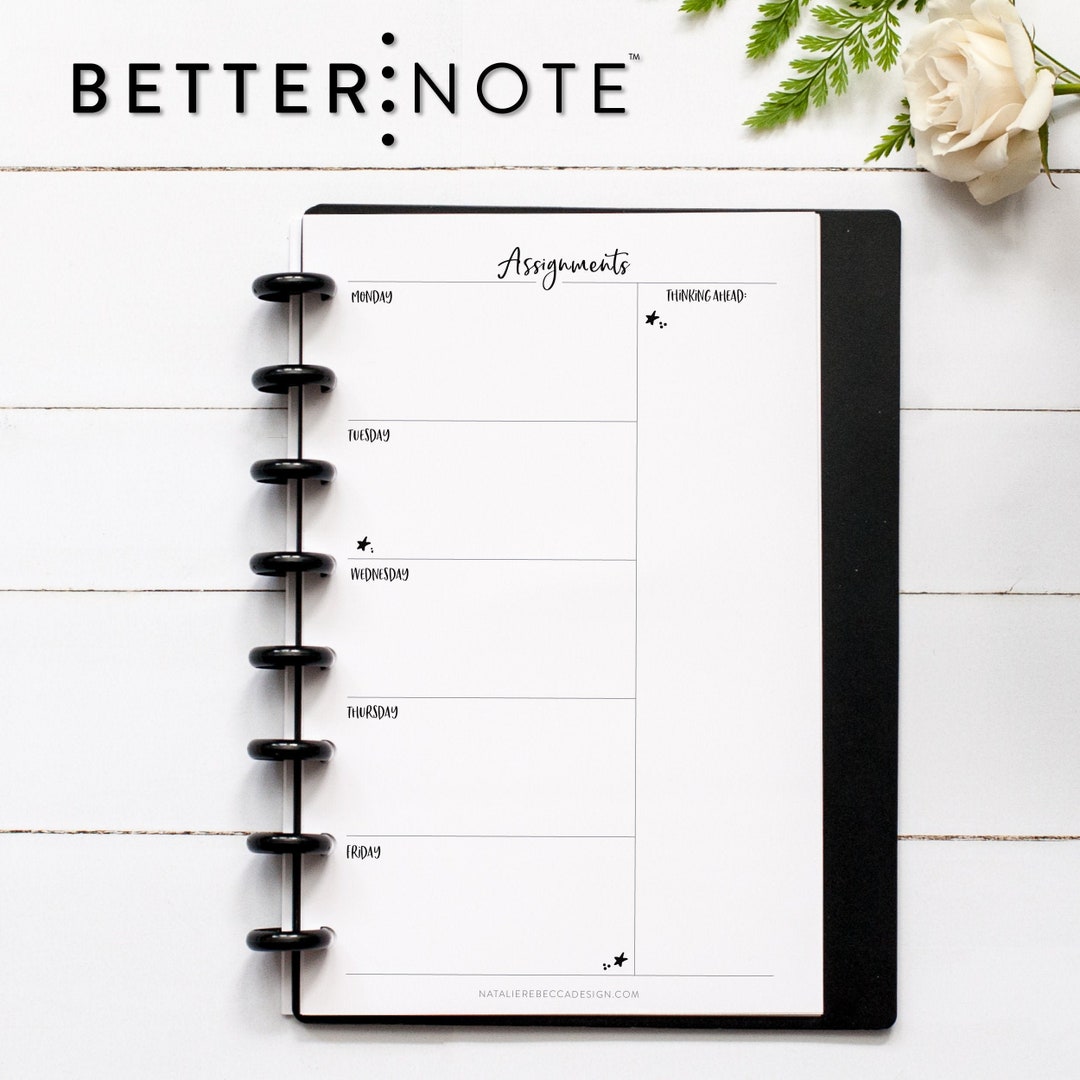 ASSIGNMENT TRACKER for Discbound Planners, WHIMSY Font, Mini, Happy ...