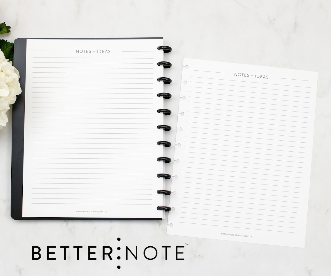 NOTES Inserts for Discbound Notebooks, CLASSIC Font, Mini, Happy ...