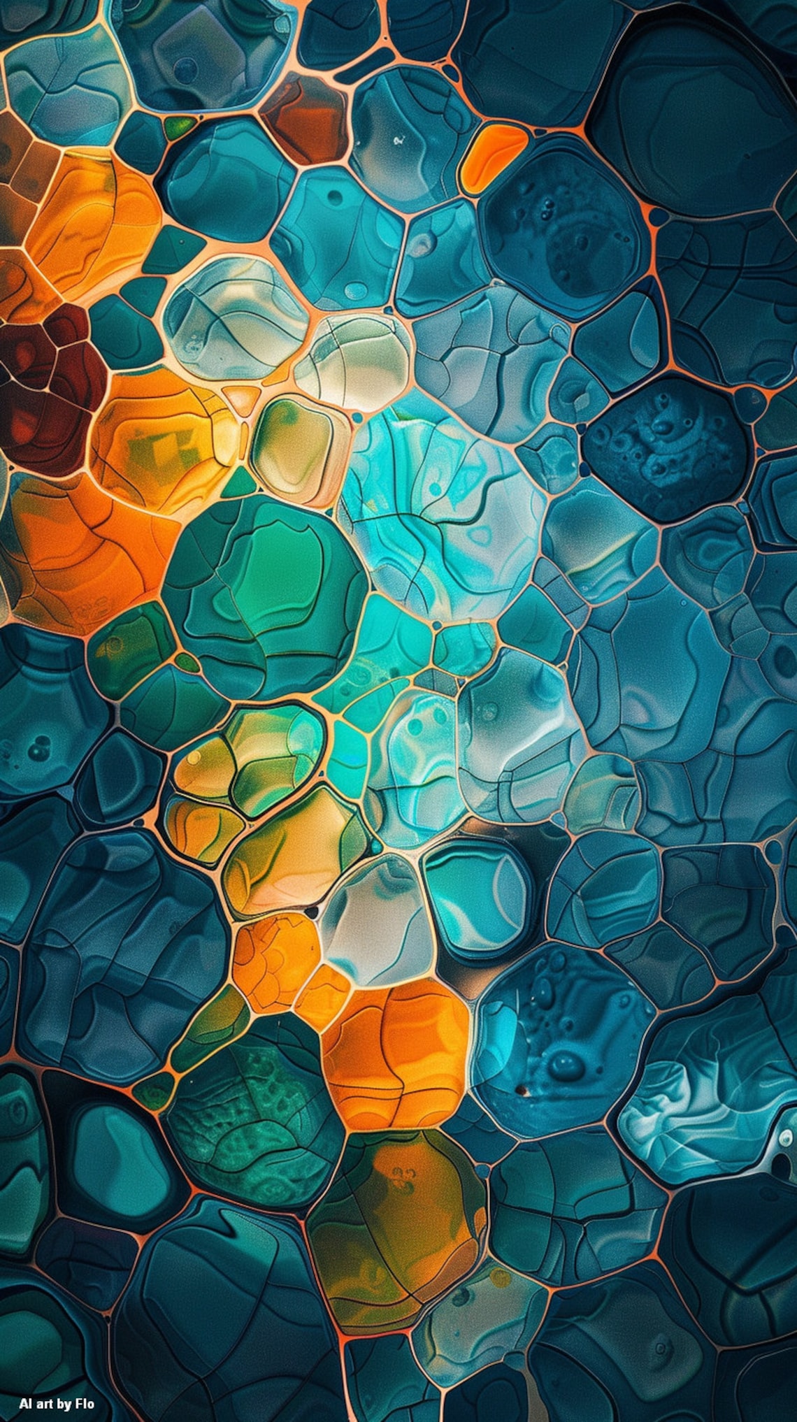 4 Digital Phone Wallpapers teal and Apricot - Etsy