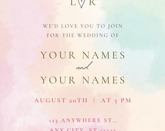 New Pastel Pride Wedding Invitation Template | LGBTQ+ Inclusive Canva ...