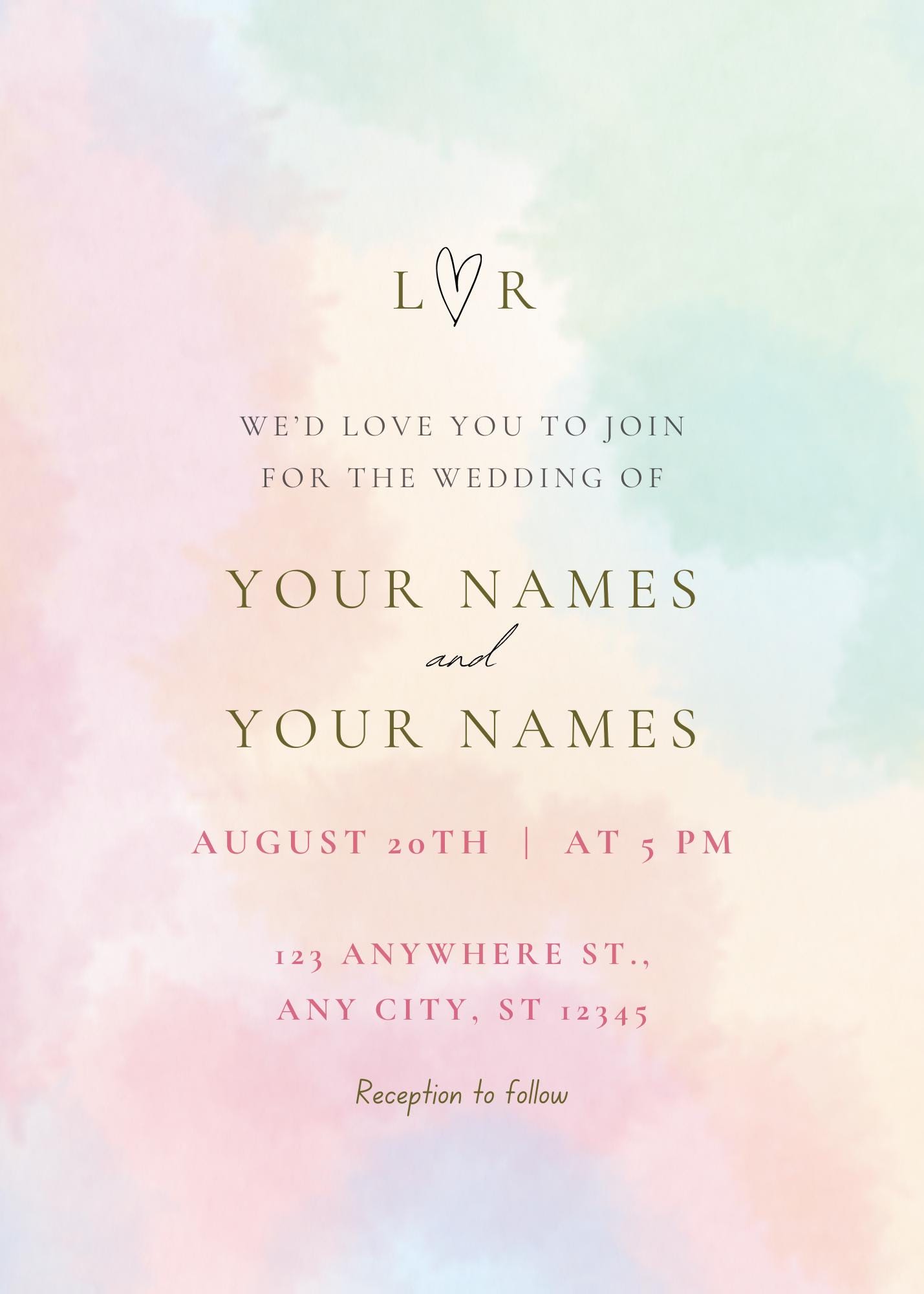 Pastel Pride Wedding Invitation Template | LGBTQ+ Inclusive Canva ...