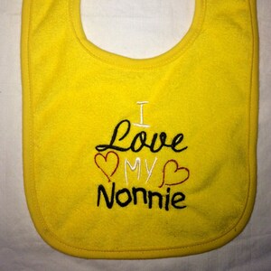 I Love My Nonnie Custom Embroidered Bib - Etsy