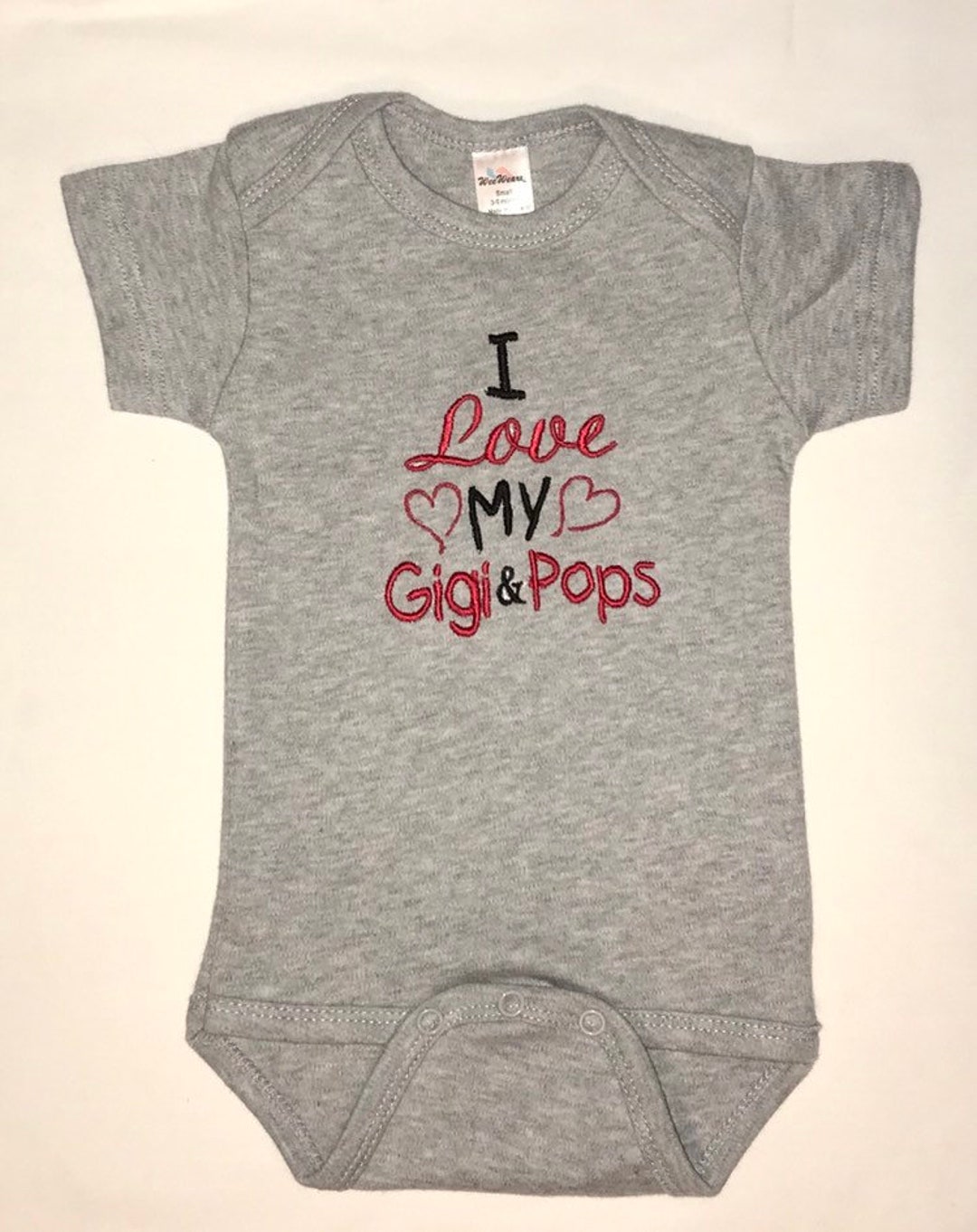 I Love My Gigi & Pops Custom Embroidered Bodysuit. - Etsy