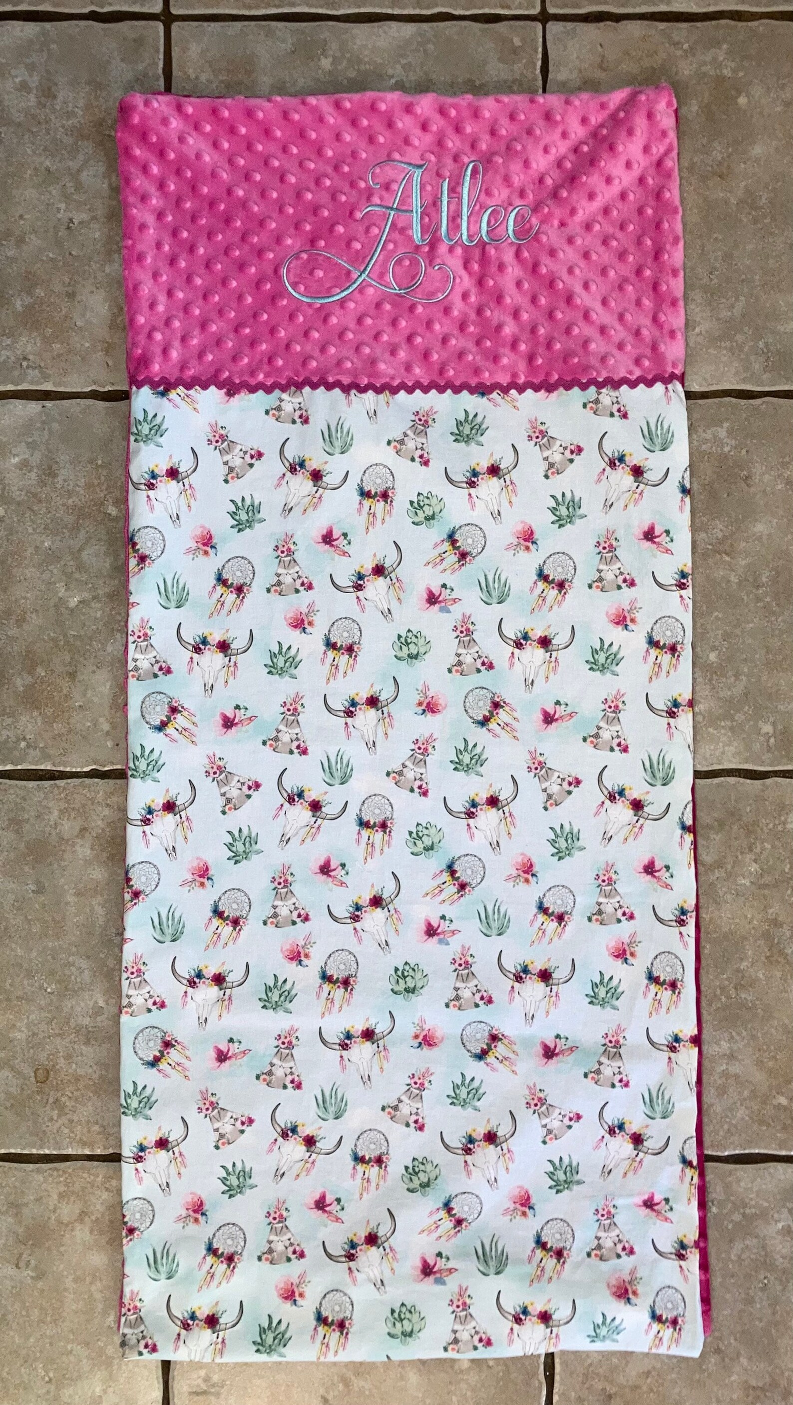 Custom Monogrammed Boho Nap Mat Cover and Blanket - Etsy