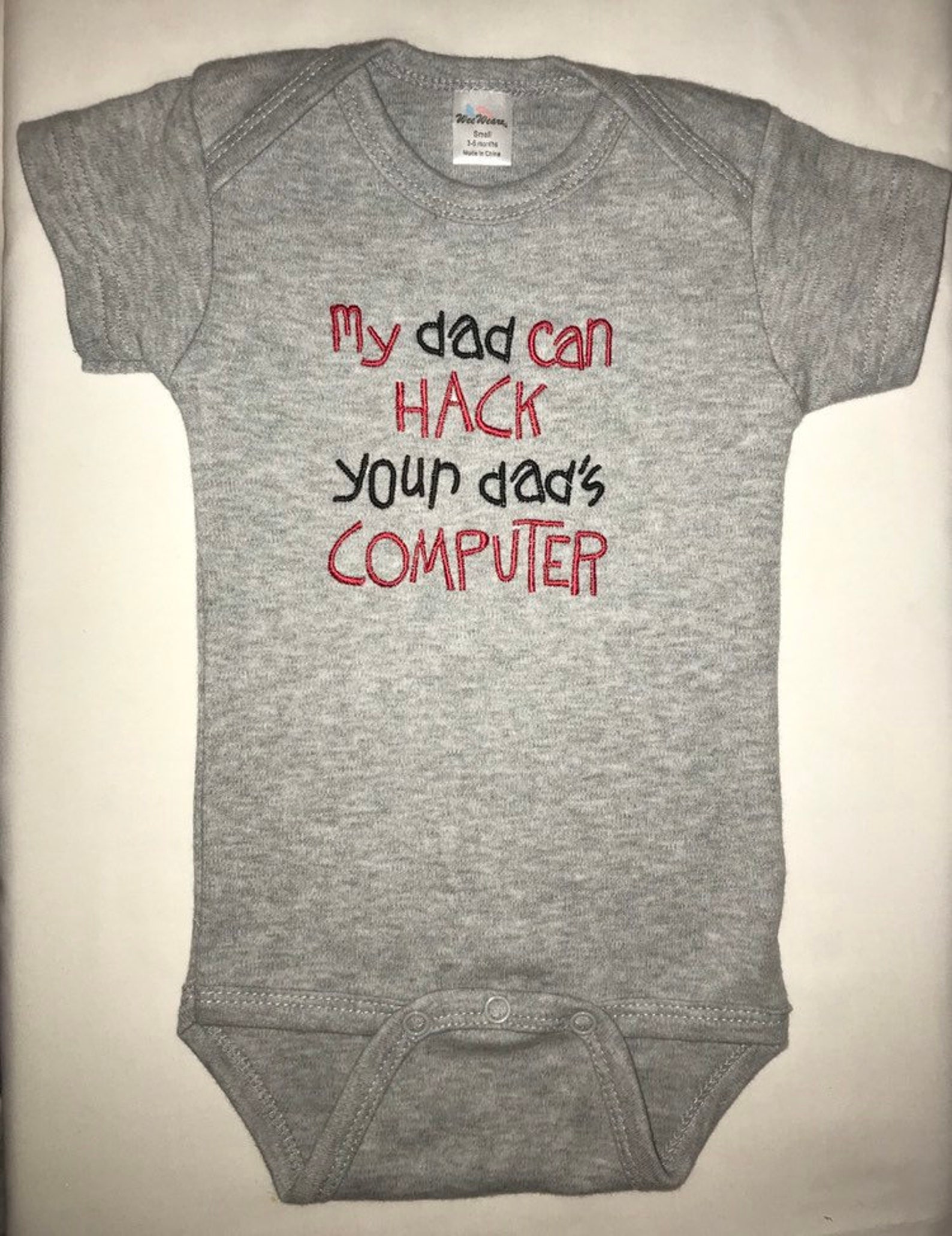 My Dad Can HACK Your Dad's COMPUTER Custom Embroidered Bodysuit - Etsy