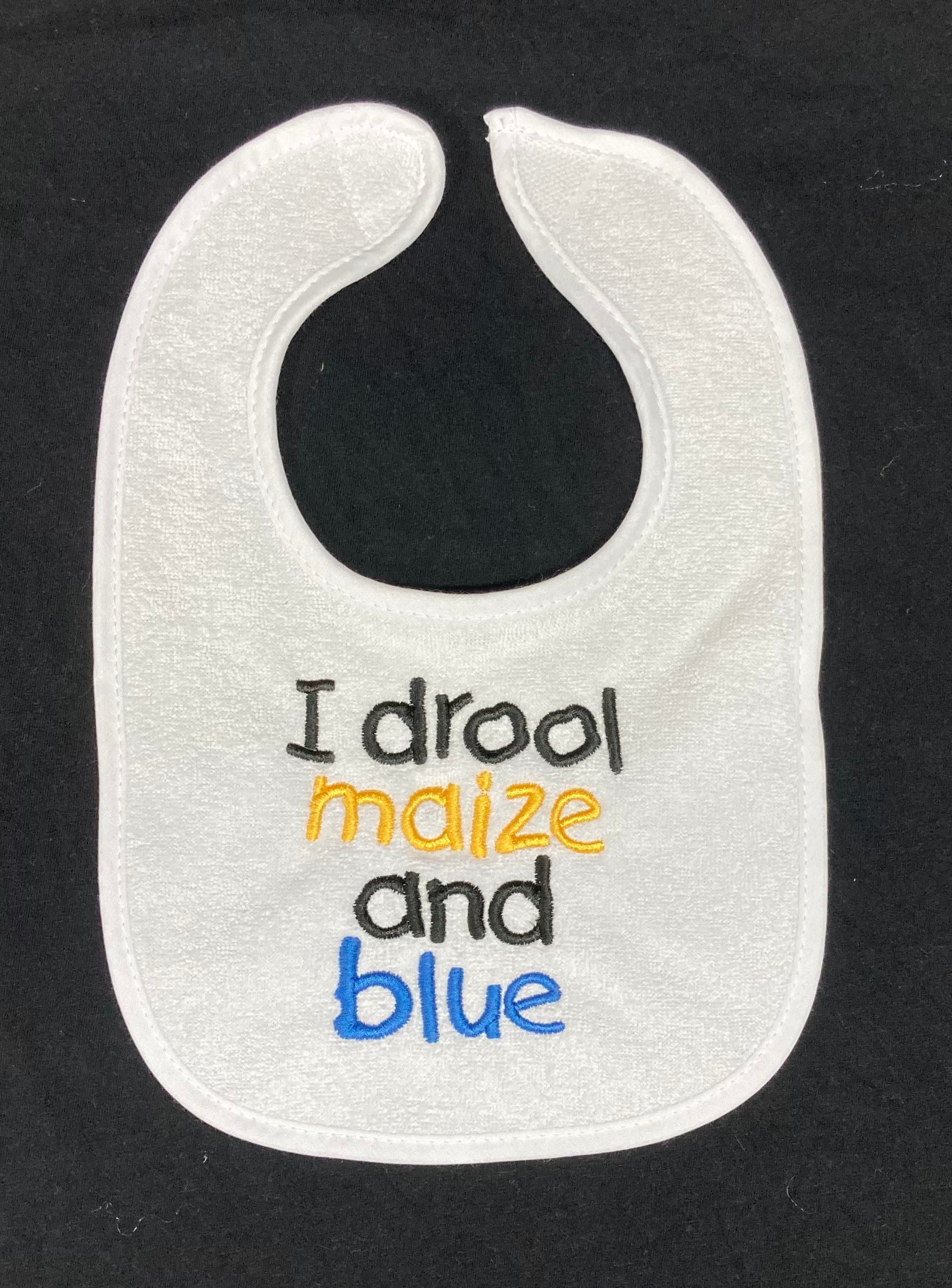 I Drool Black and Gold Embroidered Bib - Etsy