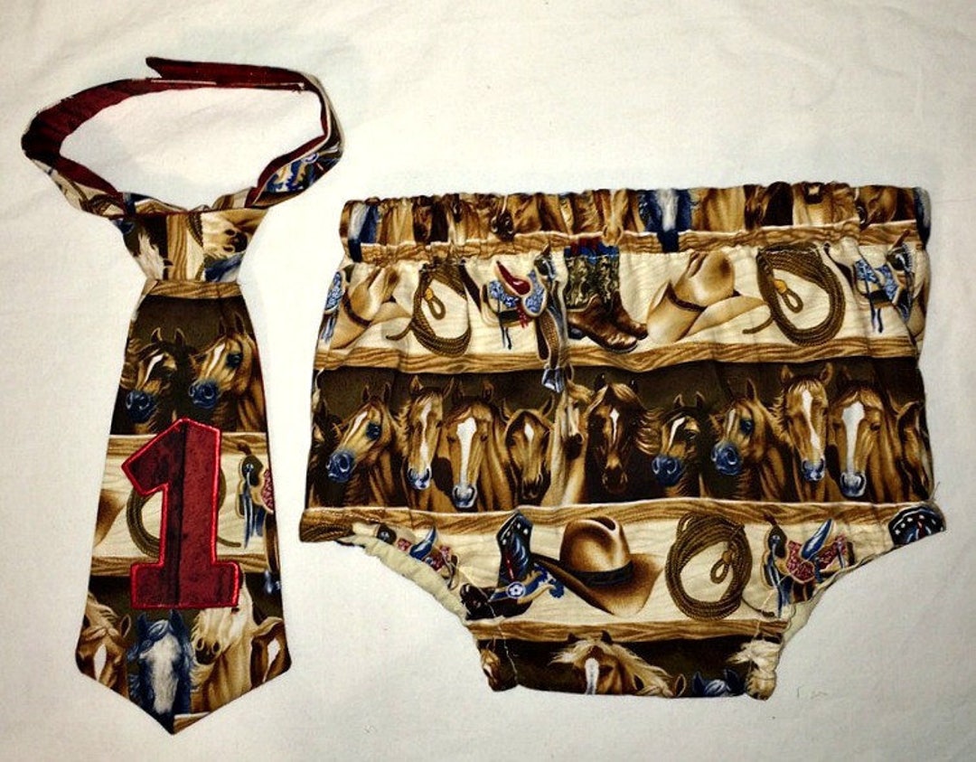 Western Cowboy Diaper Cover and Tie - Etsy