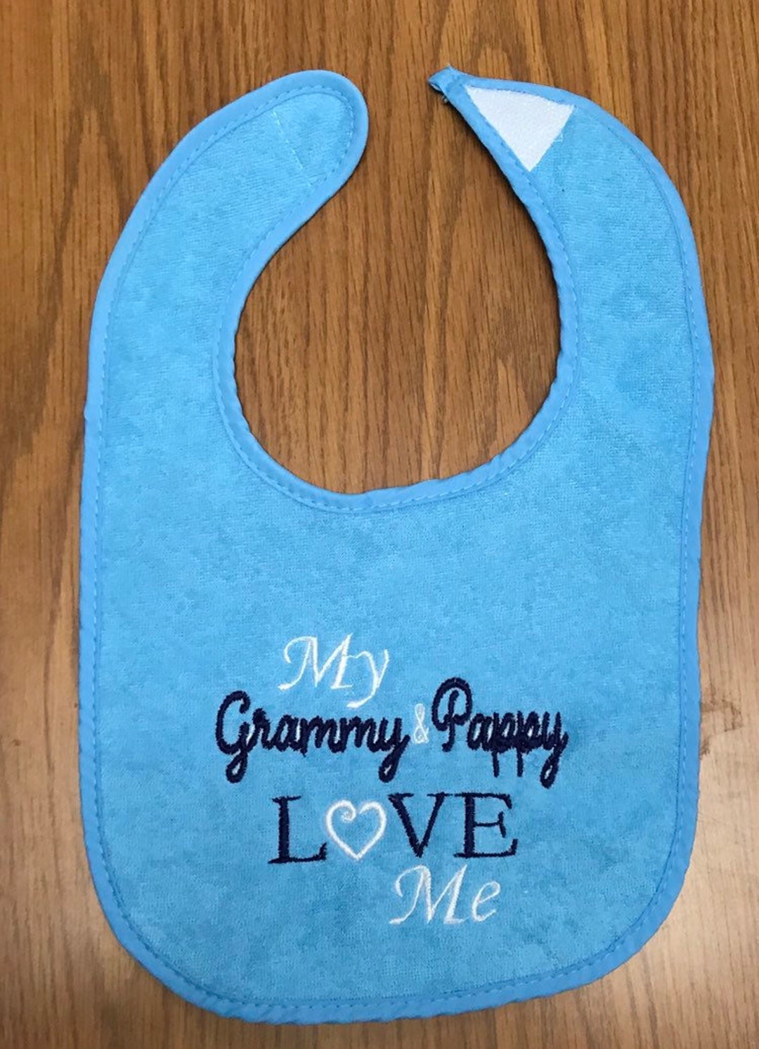 My Grammy & Pappy LOVE Me Custom Embroidered Bib - Etsy