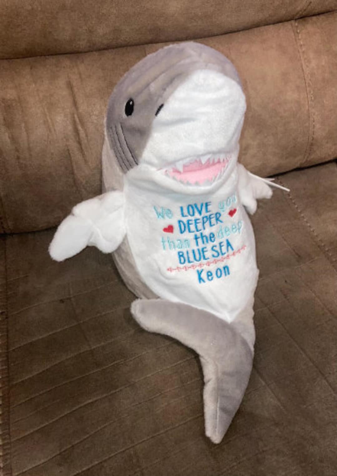 Custom Monogram Shark Stuffed Animal - Etsy
