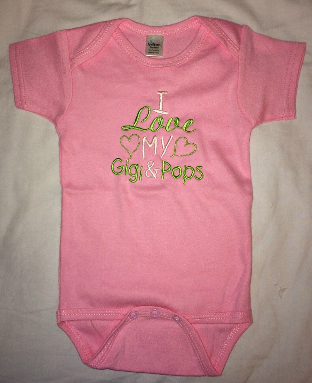 I Love My Gigi & Pops Custom Embroidered Bodysuit. - Etsy
