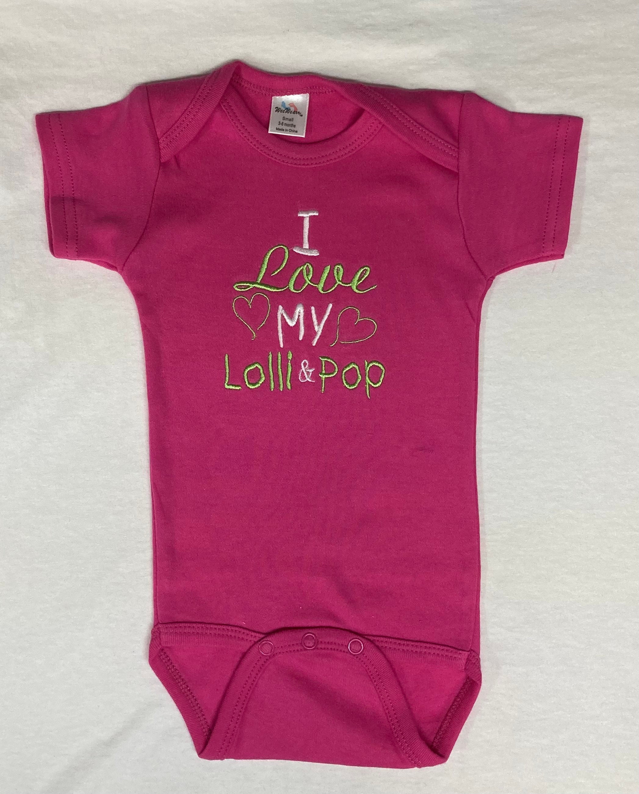 I Love My Lolli & Pop Custom Embroidered Bodysuit. - Etsy