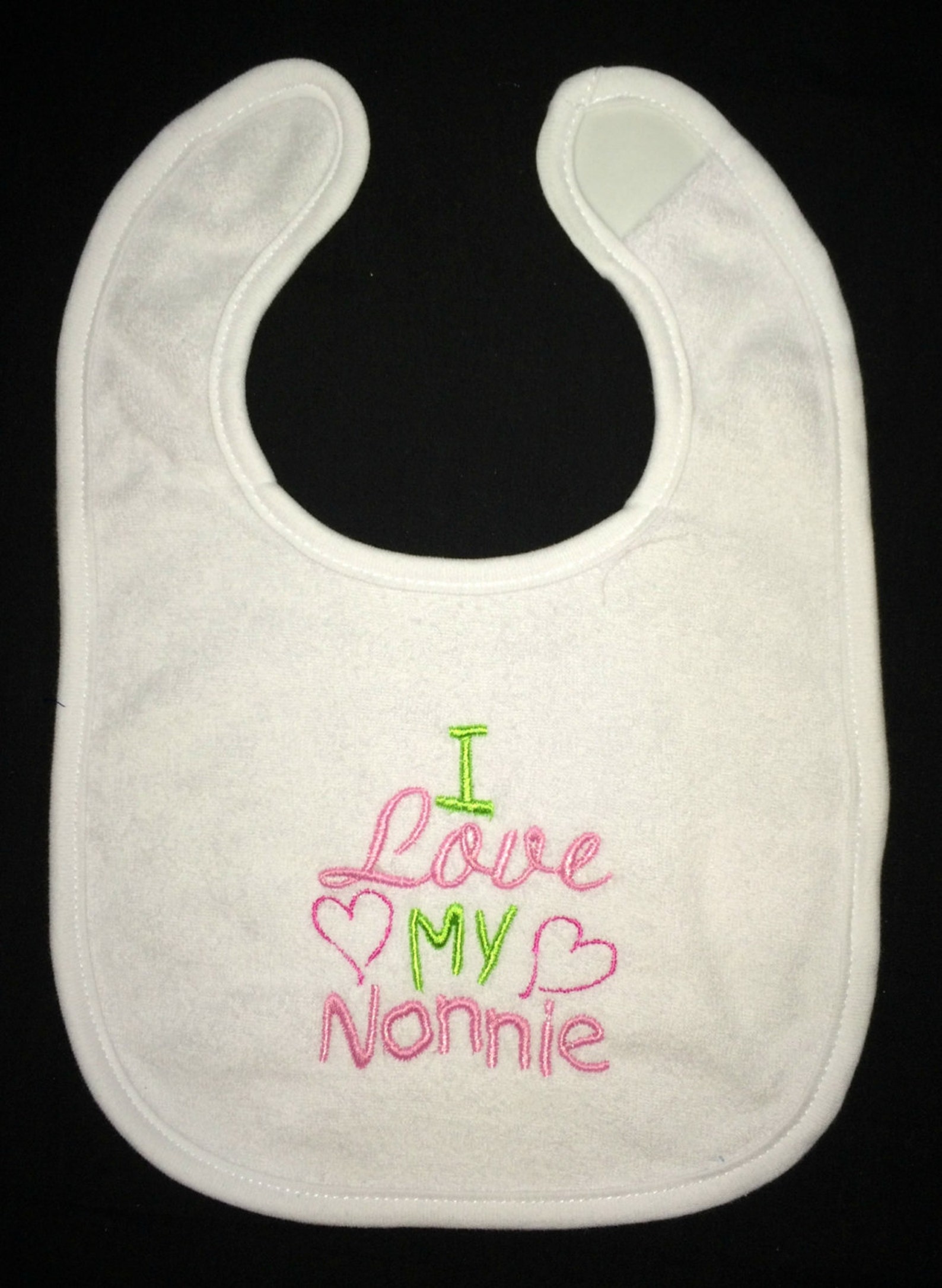 I Love My Nonnie Custom Embroidered Bib - Etsy
