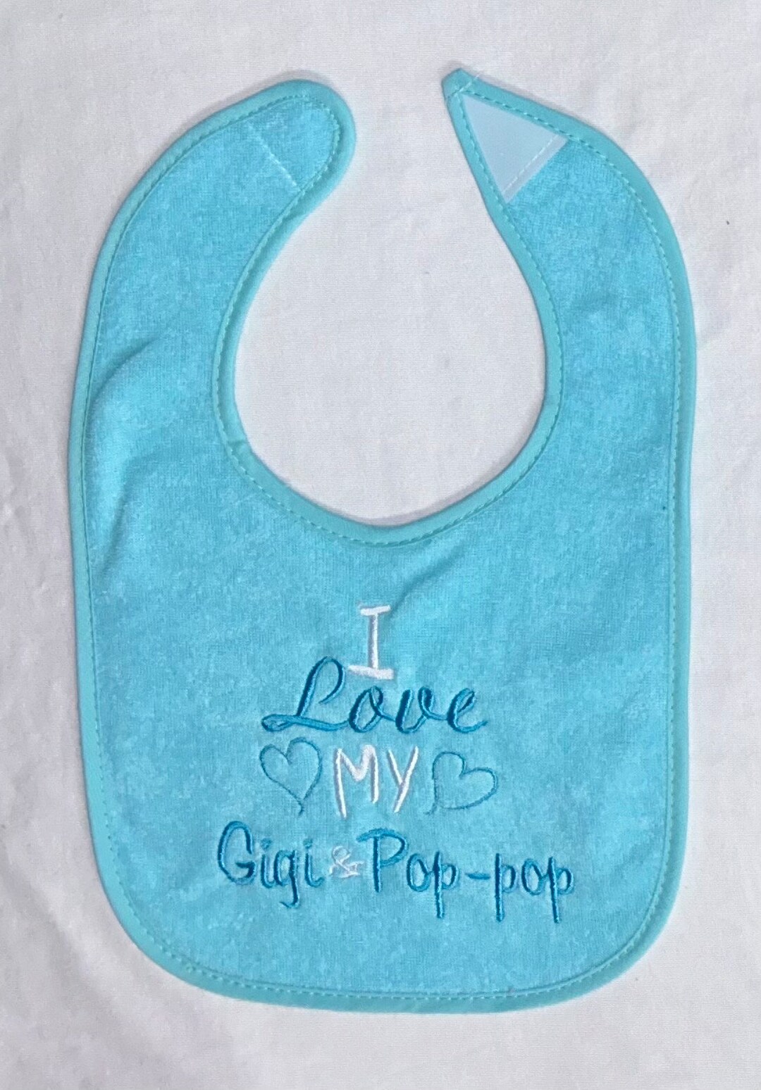 I Love My Gigi & Pop-pop Custom Embroidered Bib - Etsy