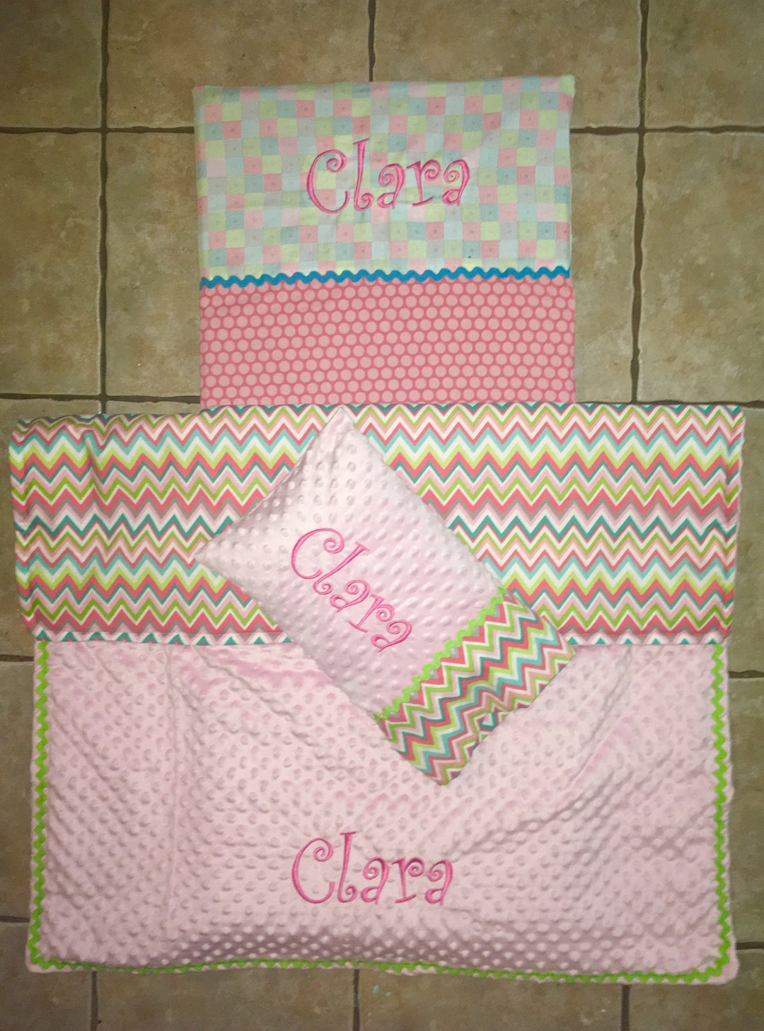 Custom Monogrammed Chevron Nap Mat Cover, Blanket, Pillow and Pillow ...