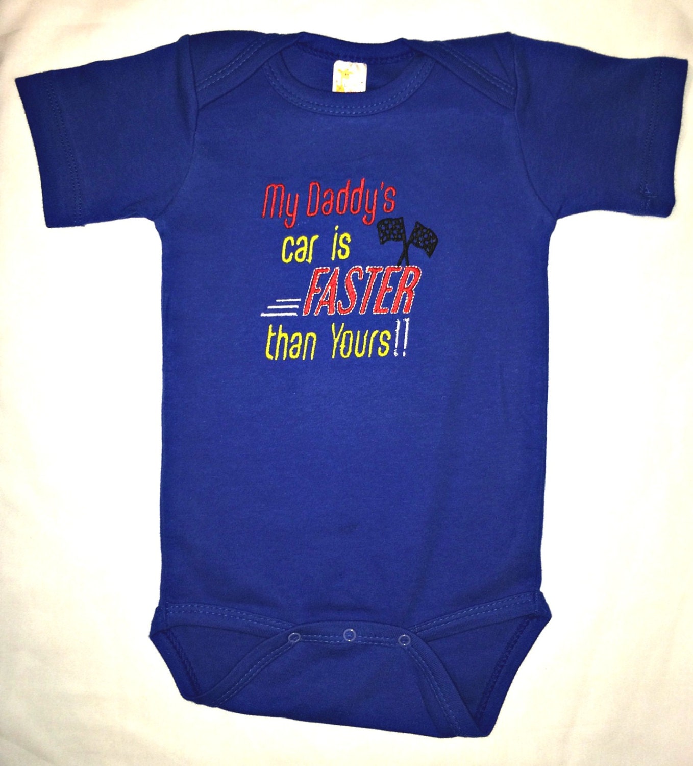 My Daddy's Car is Faster Than Your Custom Embroidered - Etsy