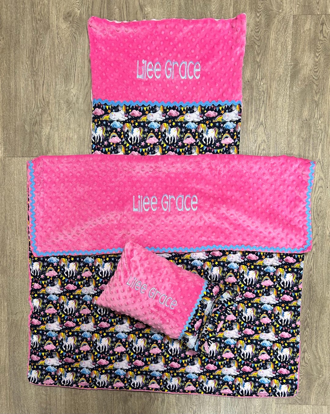 Custom Embroidered Unicorn Nap Mat Cover, Blanket, Pillow and Pillow ...