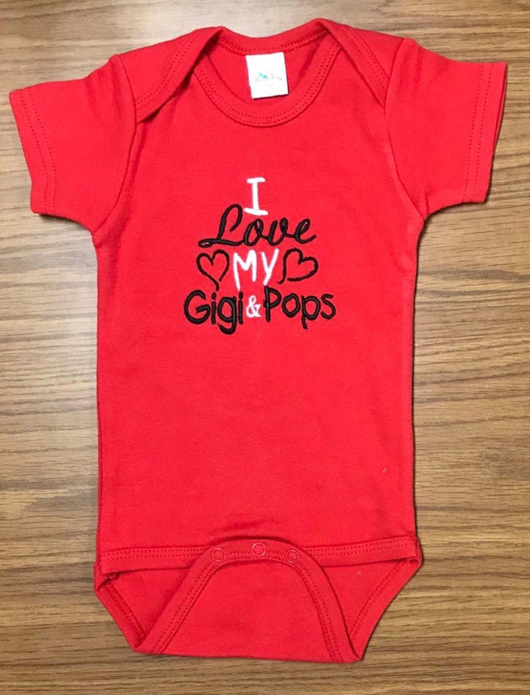 I Love My Gigi & Pops Custom Embroidered Bodysuit. - Etsy