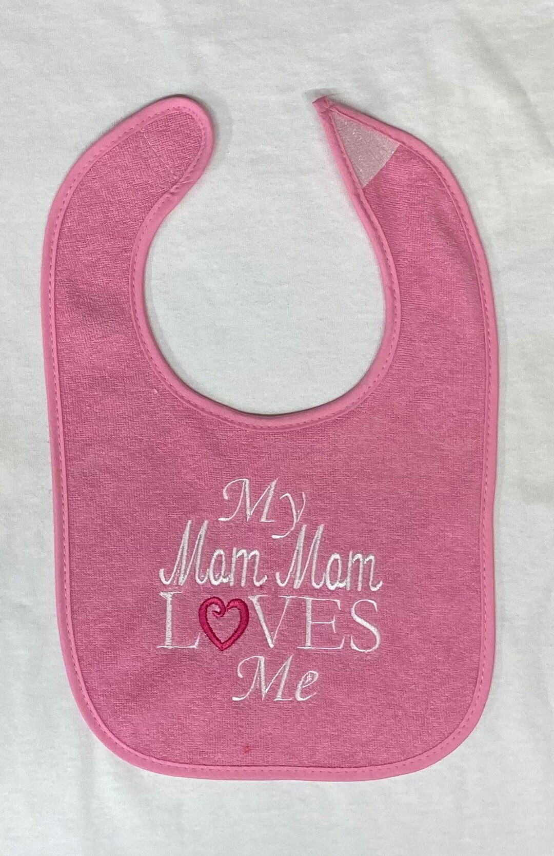 My Mom Mom Loves Me Custom Embroidered Bib - Etsy