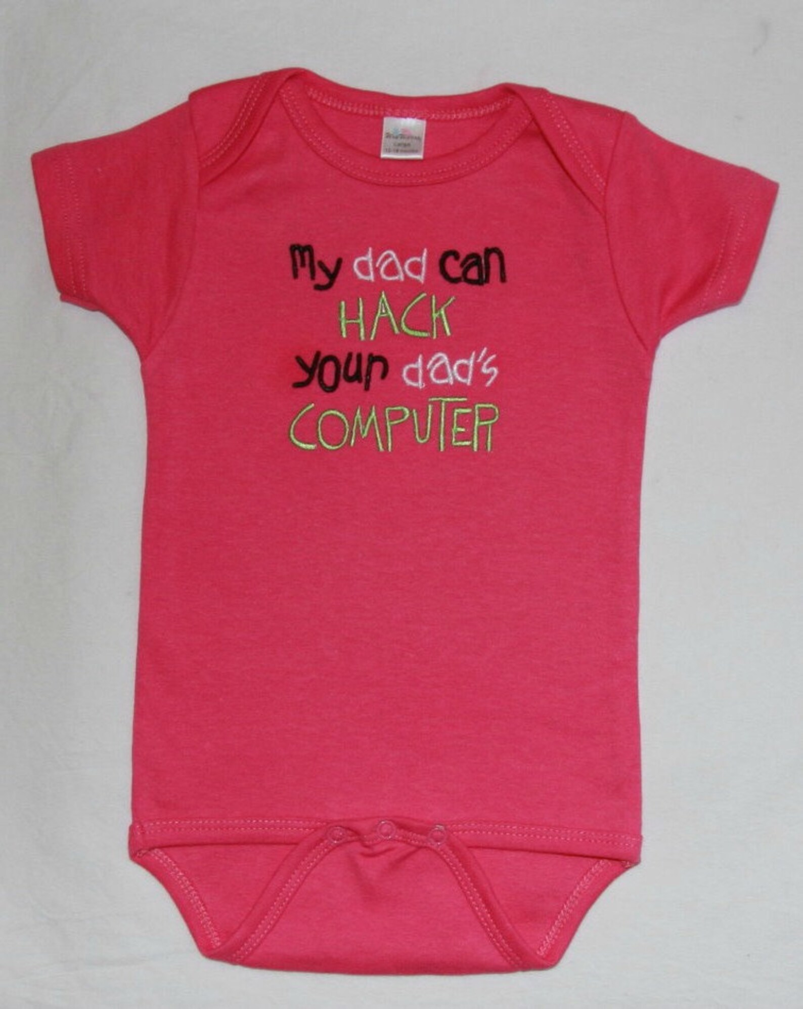 My Dad Can HACK Your Dad's COMPUTER Custom Embroidered Bodysuit - Etsy