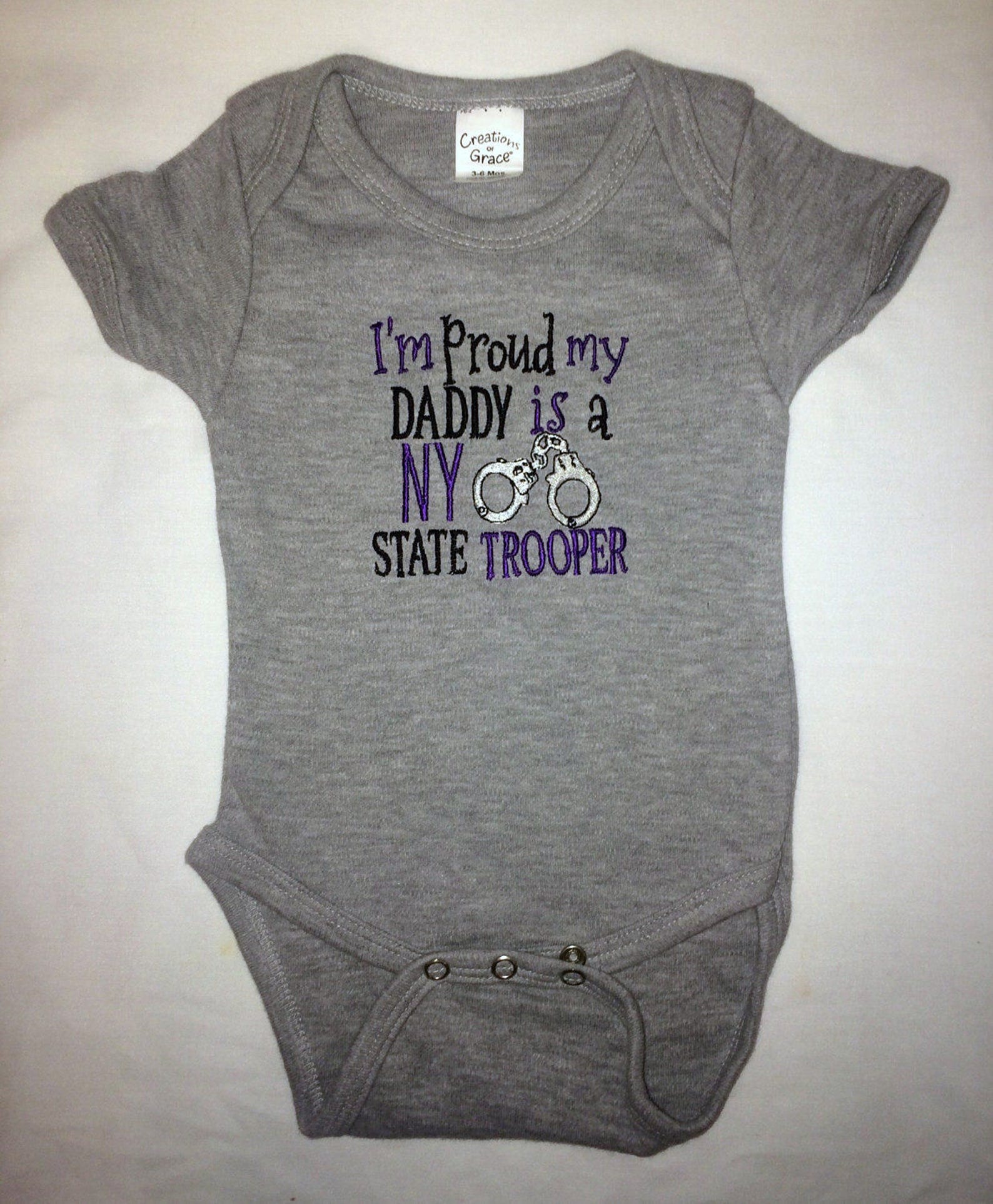 I'm Proud My Daddy is a NY STATE TROOPER Custom Embroidered Bodysuit - Etsy
