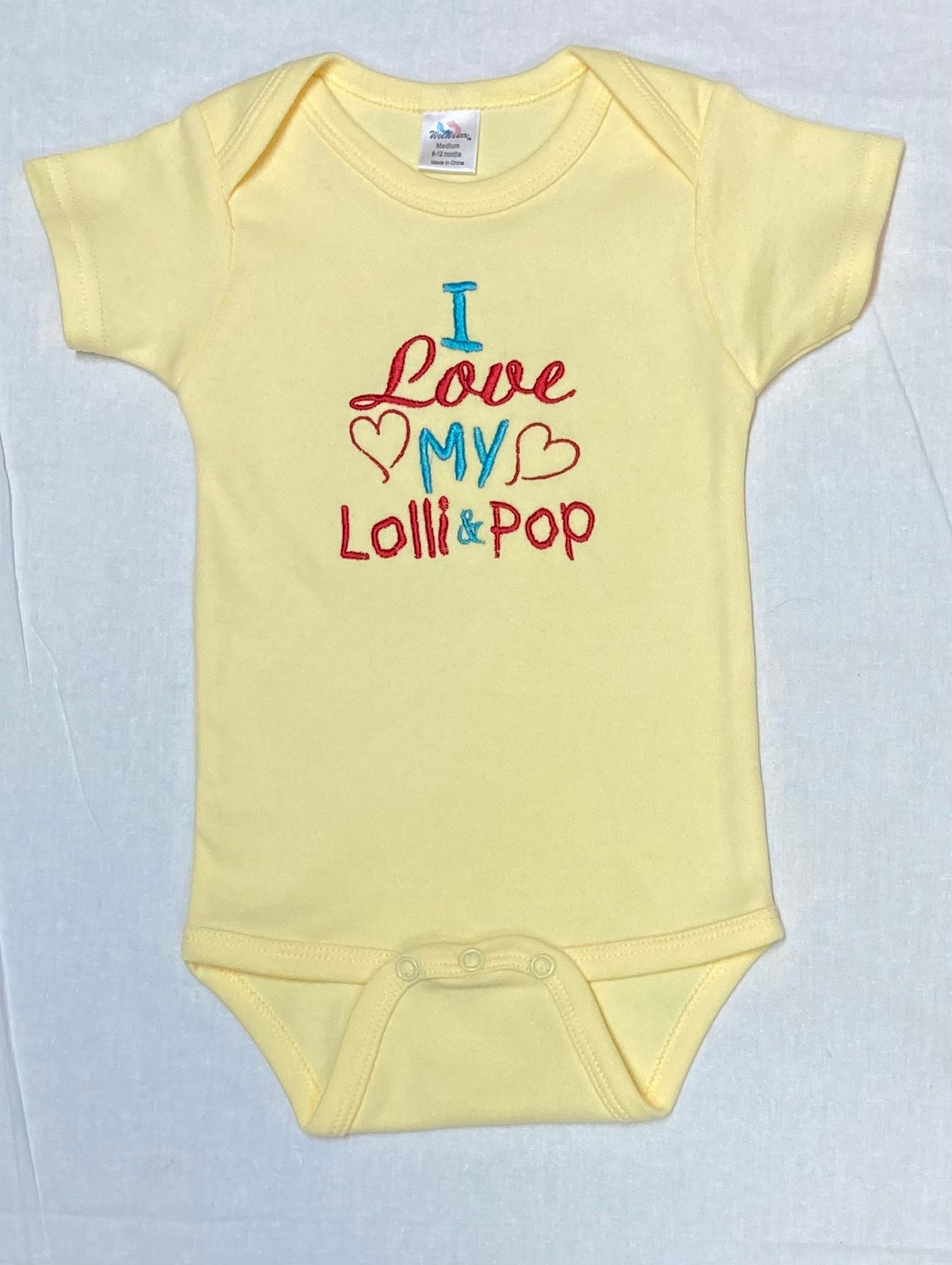 I Love My Lolli & Pop Custom Embroidered Bodysuit. - Etsy