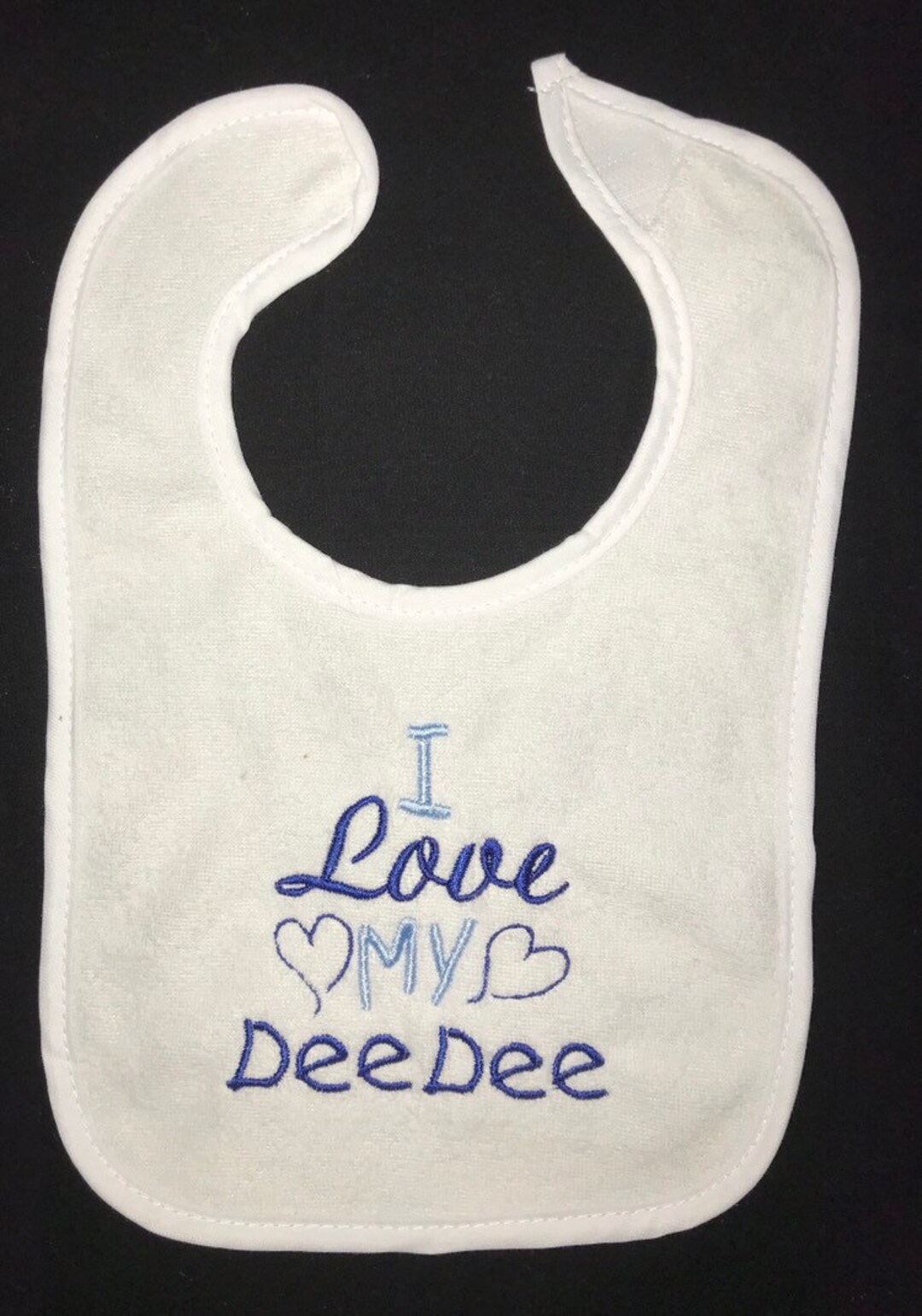 I Love My Dee Dee Custom Embroidered Bib - Etsy