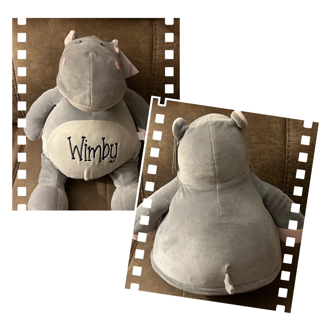 Squishy Embroidered Stuffed Hippo - Etsy
