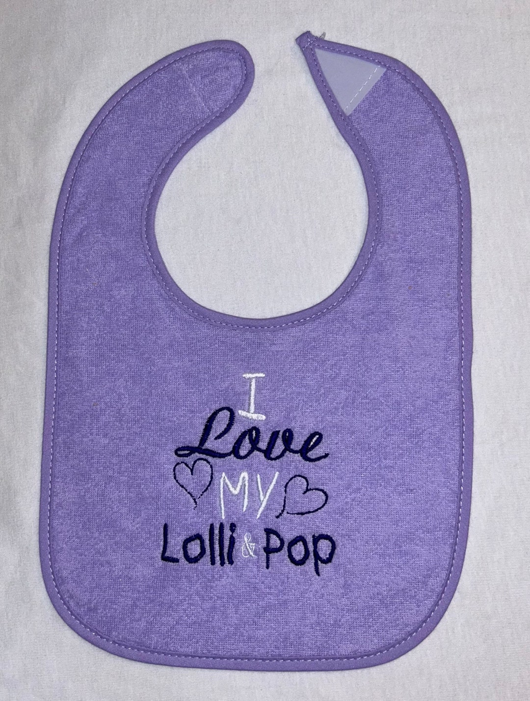 I Love My Lolli & Pop Custom Embroidered Bib - Etsy