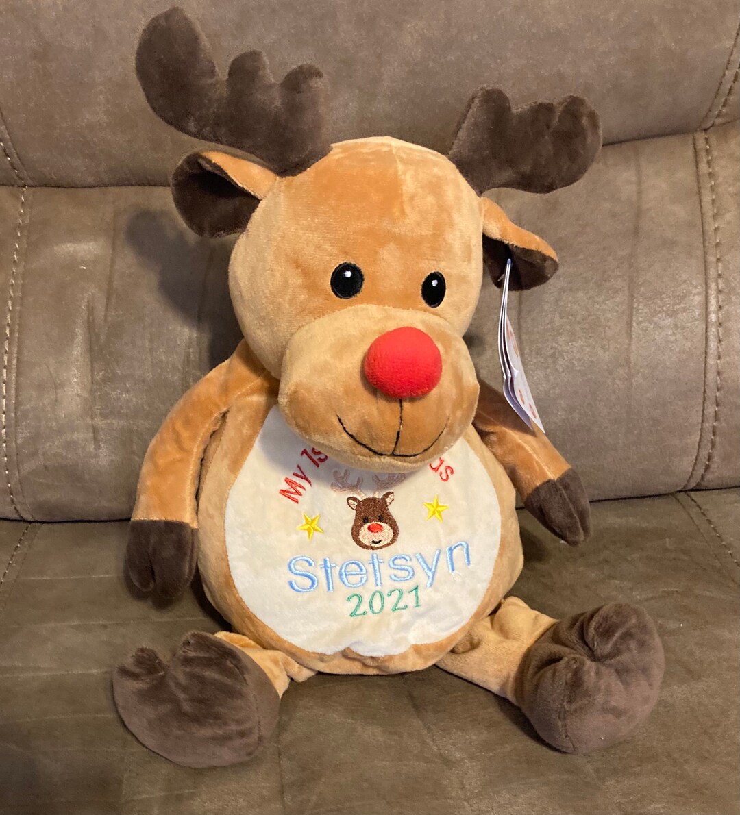 Personalized Stuffed Christmas Reindeer - Etsy