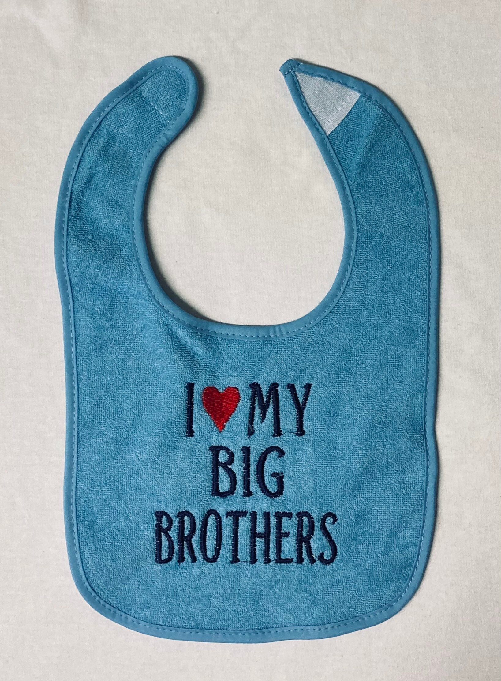 I Love My Big Brothers Embroidered Bib - Etsy