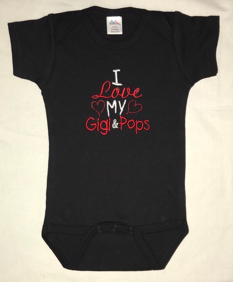 I Love My Gigi & Pops Custom Embroidered Bodysuit. - Etsy