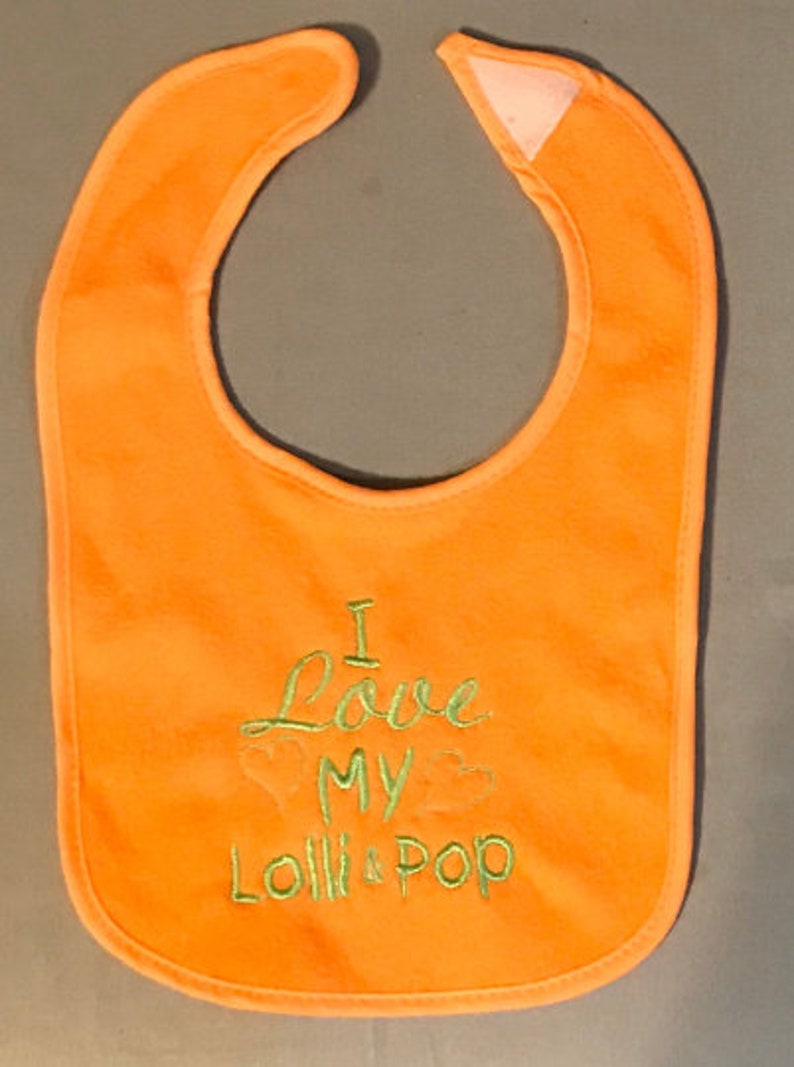 I Love My Lolli & Pop Custom Embroidered Bib - Etsy