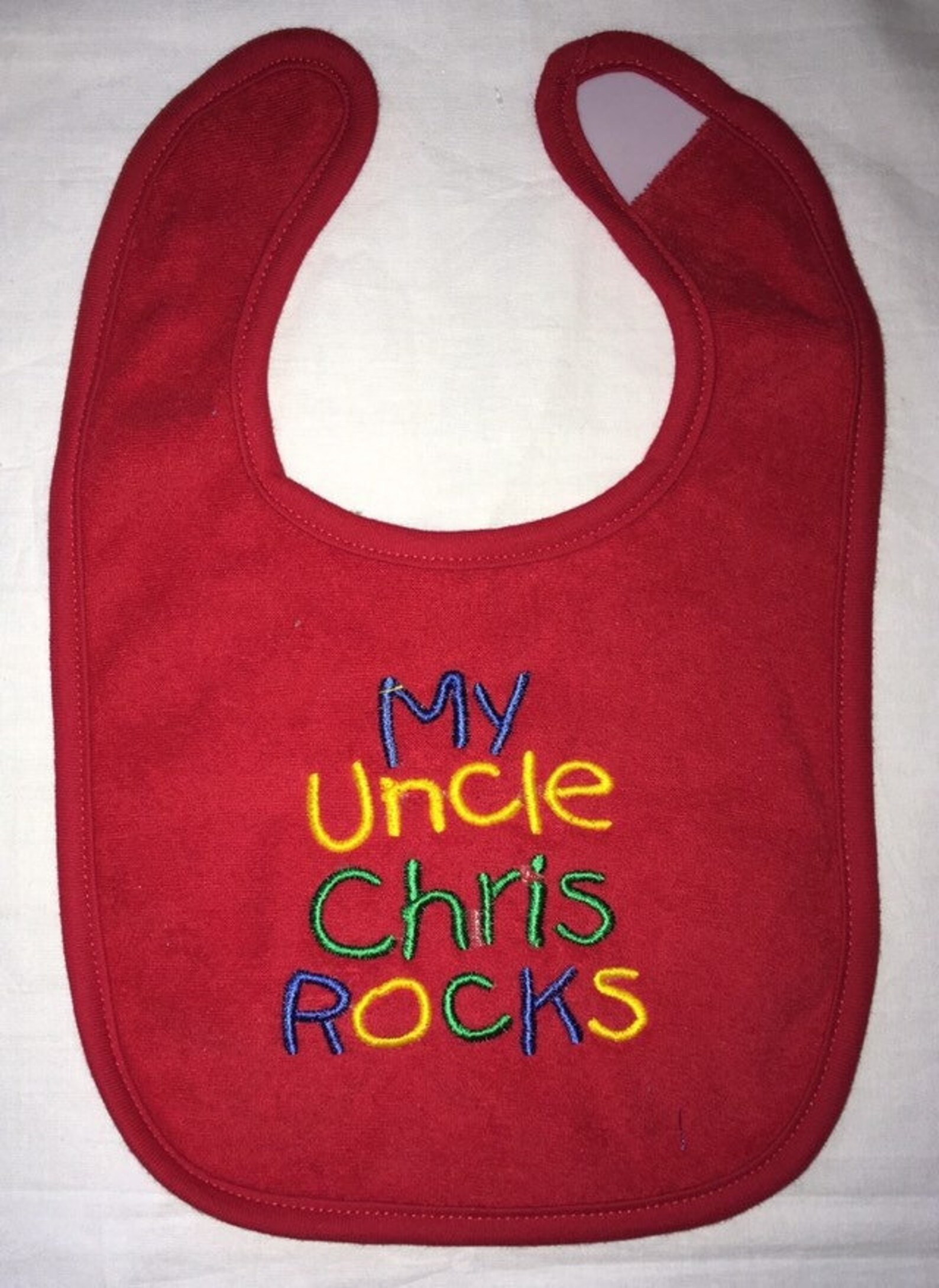 My Uncle uncle's Name ROCKS Custom Embroidered Bib - Etsy