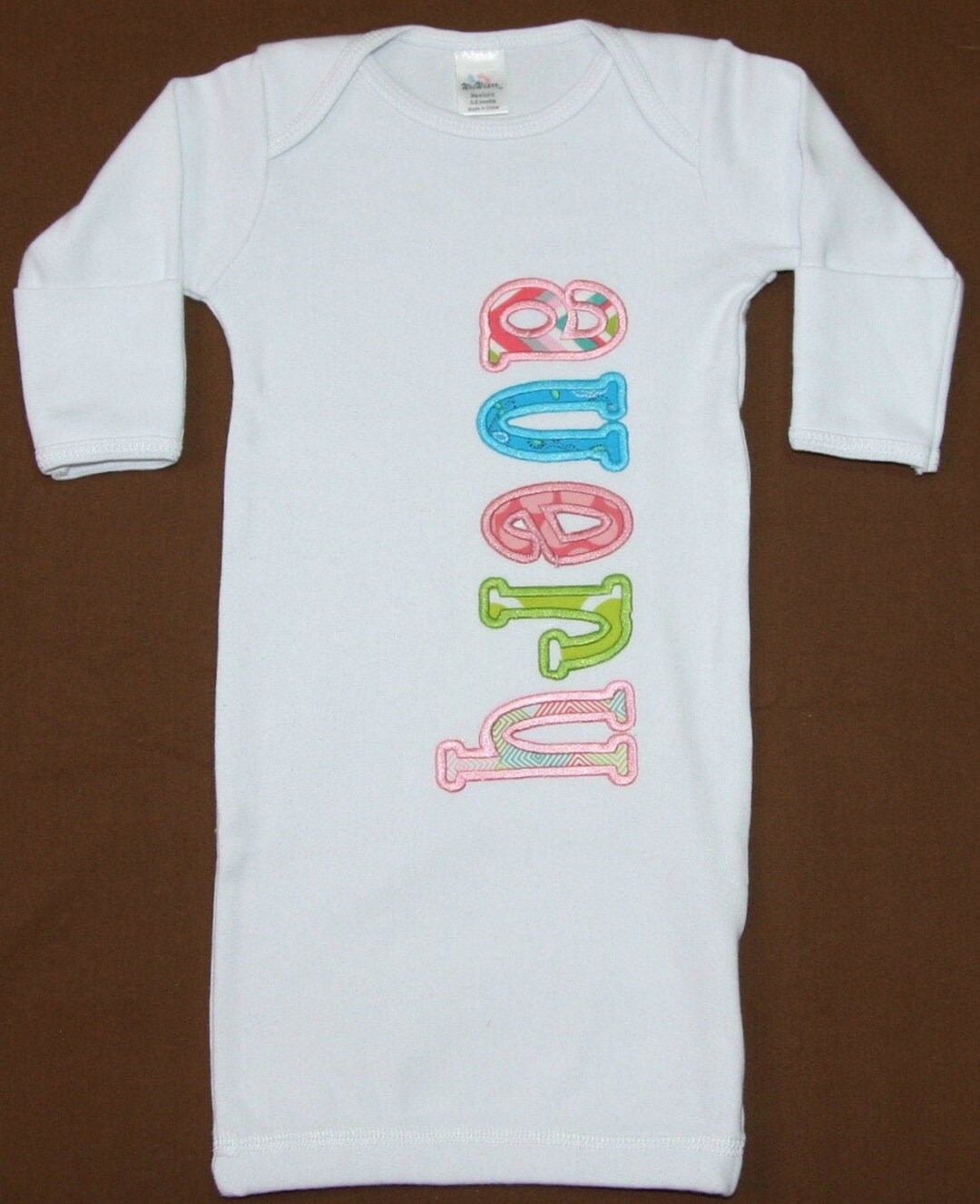 Custom Appliqued Infant Gown With Coordinating Fabric Hair Bow - Etsy