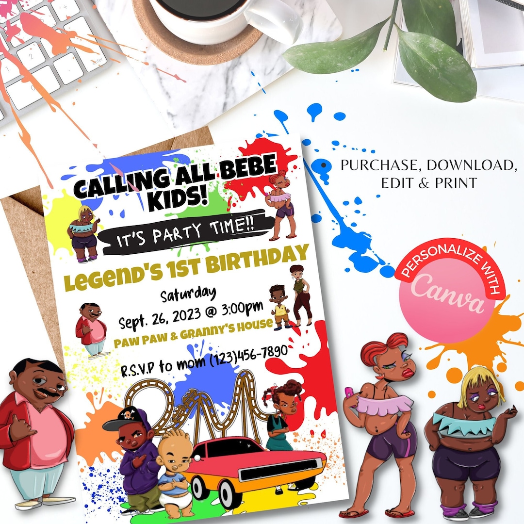 Bebes Kids Invitation, Bebes Kids Birthday, Digital Invite - Etsy